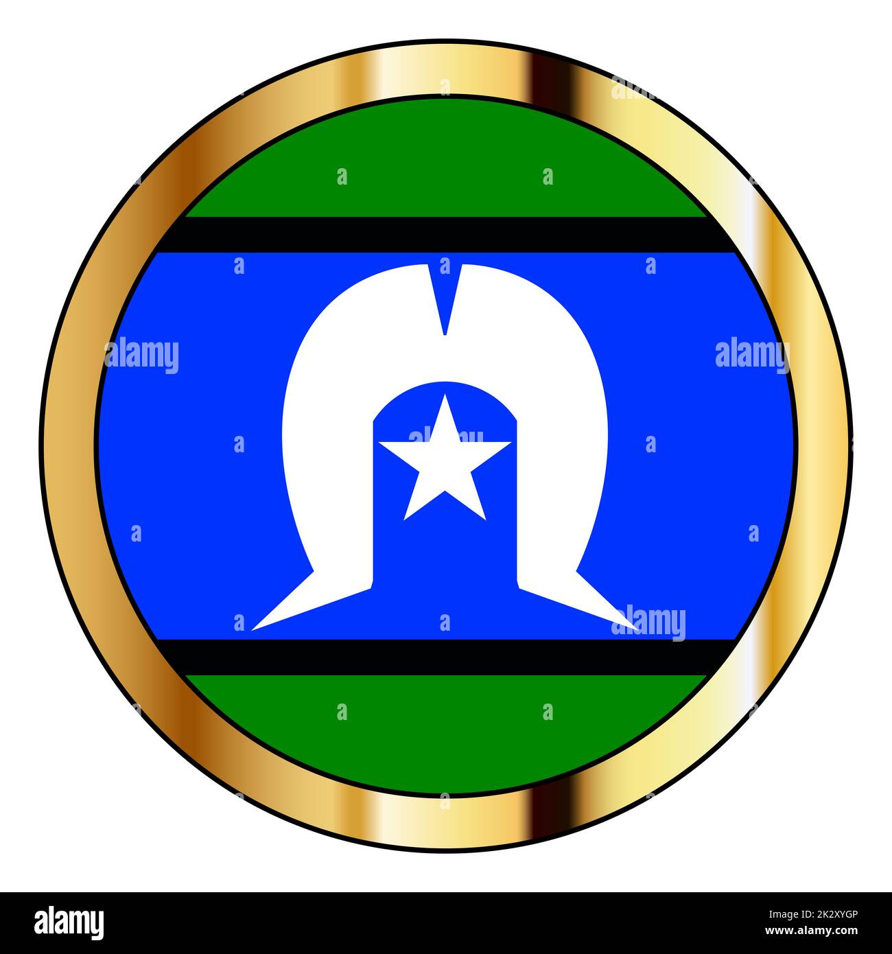 Torres Strait Islander Flag Button Stock Photo - Alamy