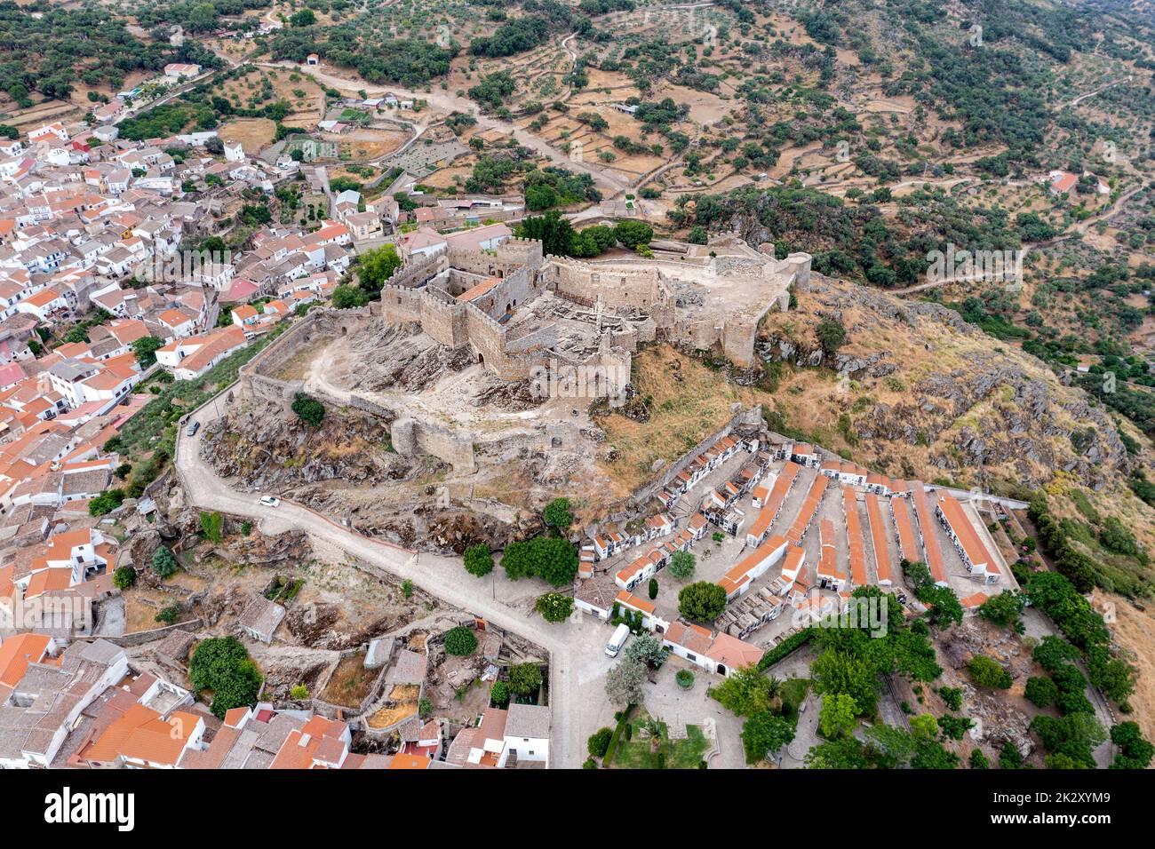 The ancient castle of montanchez near Caceres, Extremadura, Spain ...