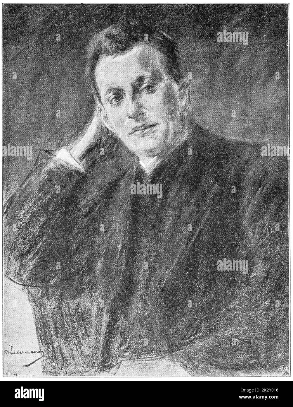 Portrait of Gerhart Johann Robert Hauptmann - a German dramatist and ...