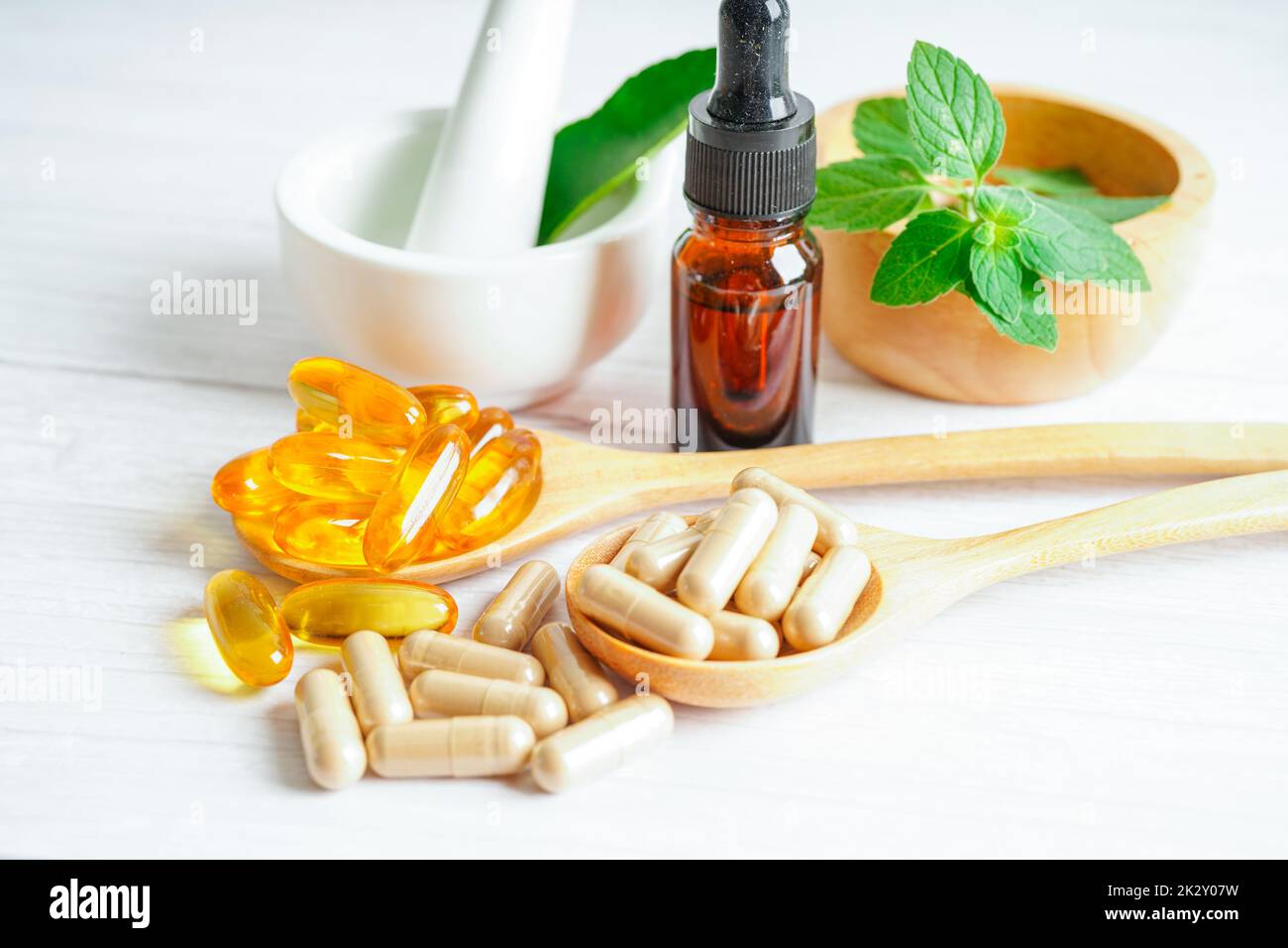 Alternative medicine herbal organic capsule with vitamin E omega 3 fish ...