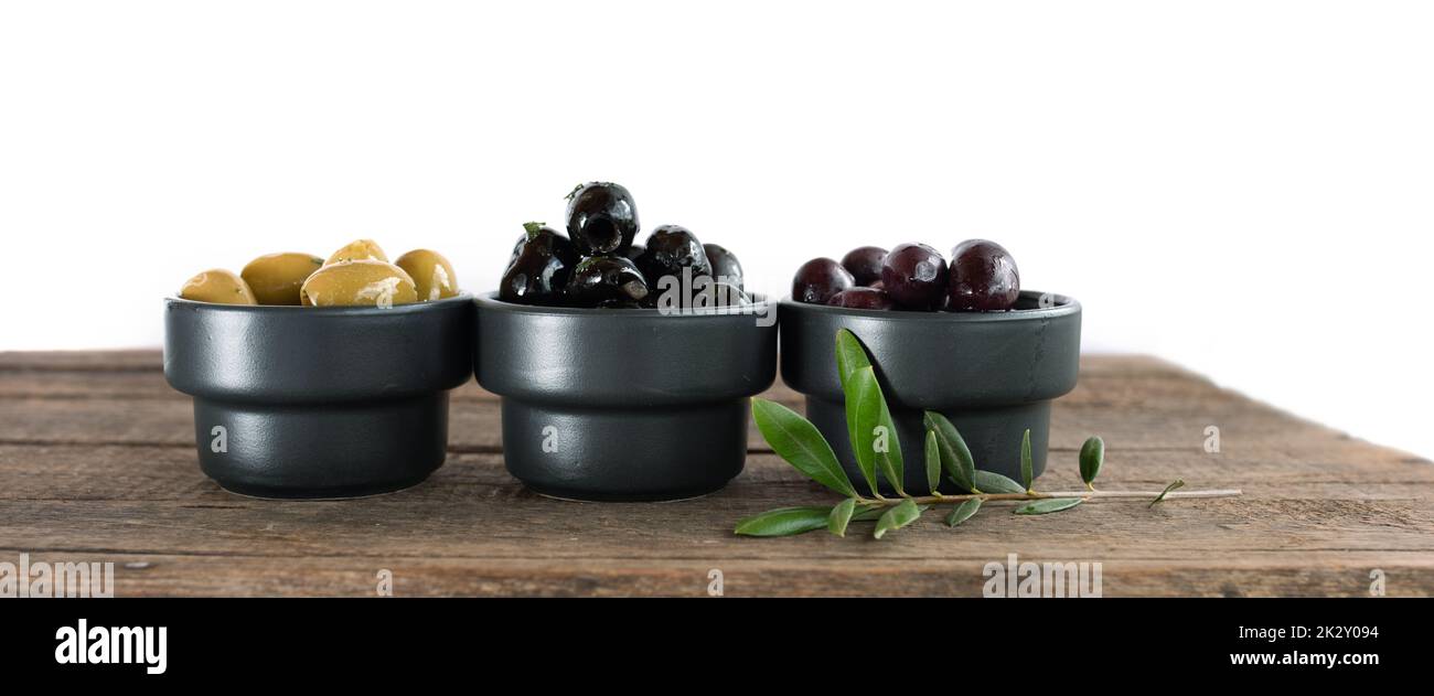 Different varieties of olives Stock Photo - Alamy