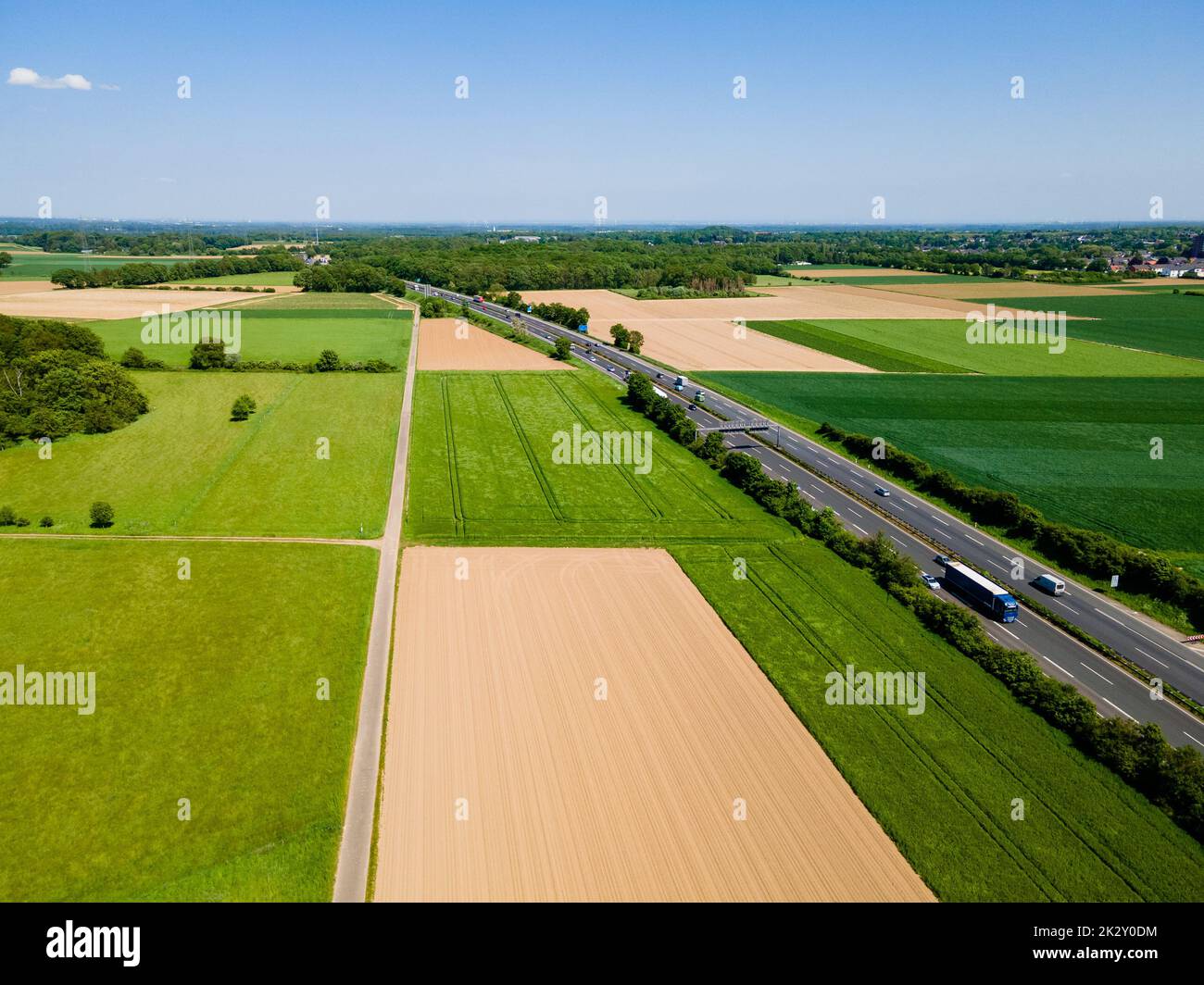 Farmland from above. Aerial view over green fields Stock Photo - Alamy