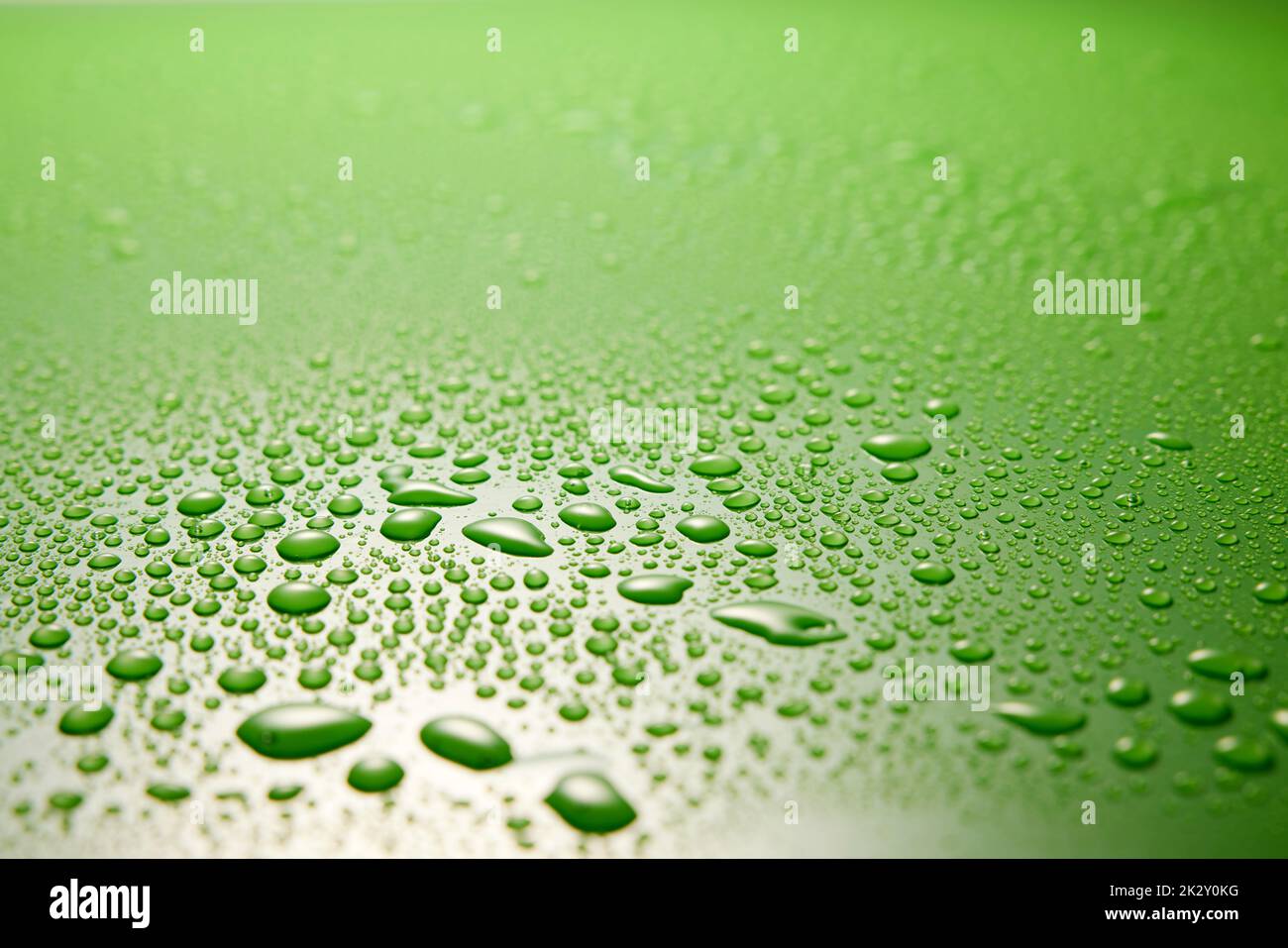 Many green water drops hi-res stock photography and images - Alamy