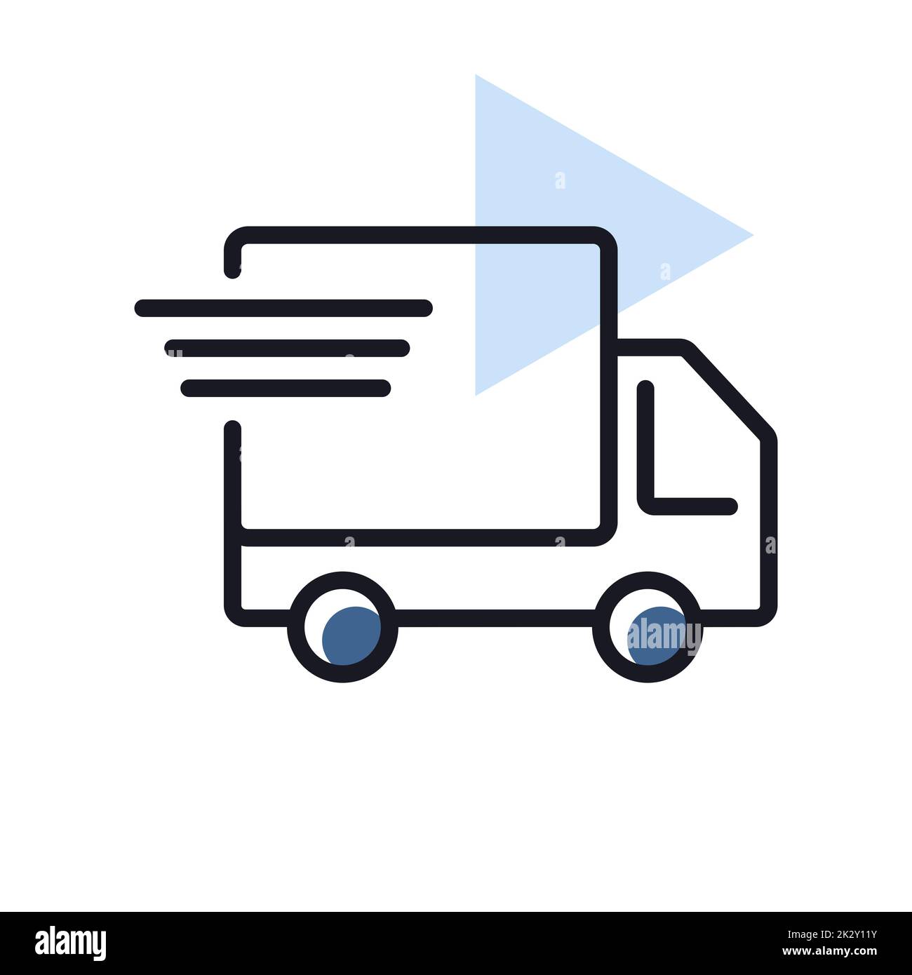 Fast shipping delivery truck vector icon Stock Photo - Alamy