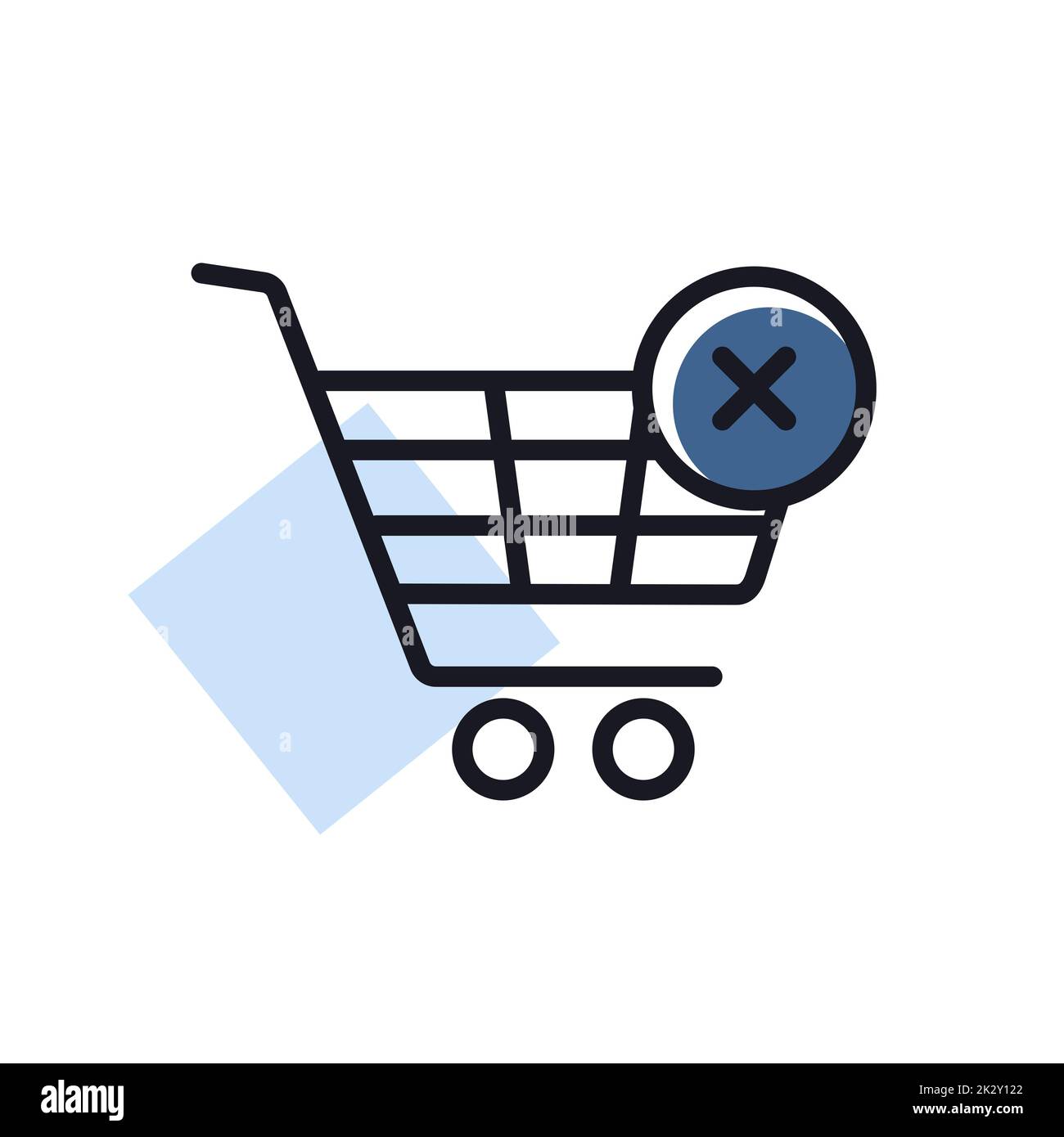 Shopping cart with cross sign vector icon Stock Photo - Alamy