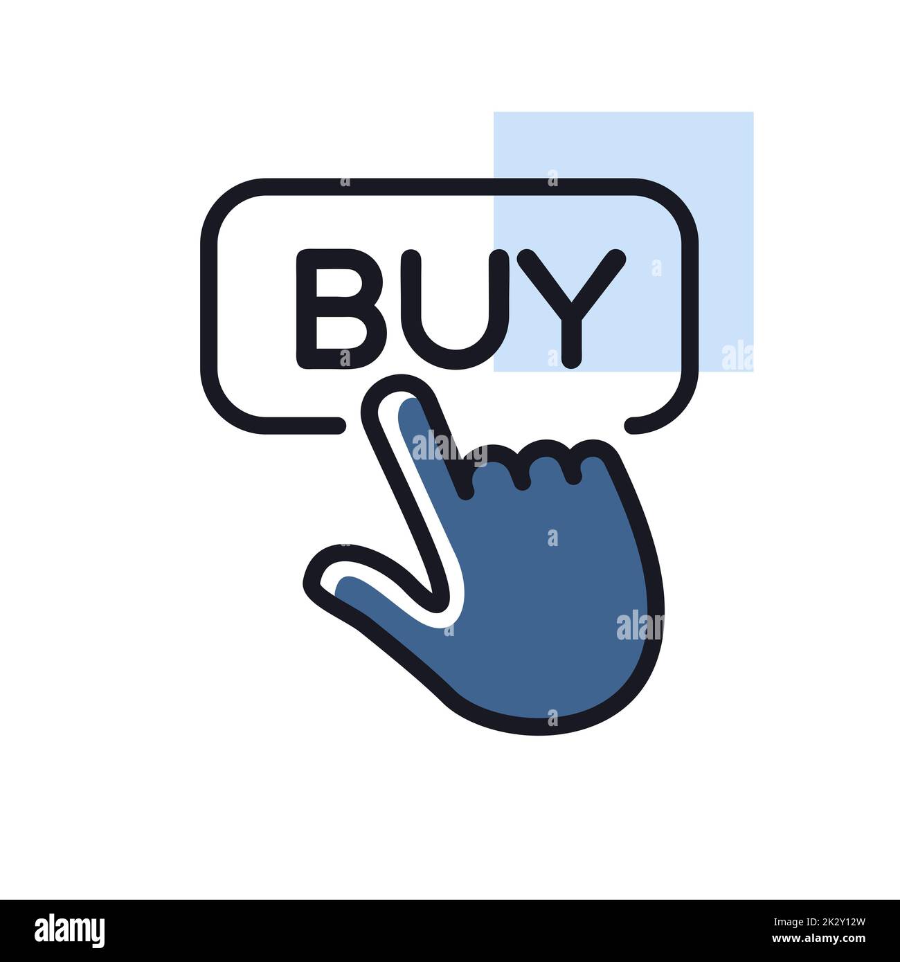 Finger pointing to buy sign vector icon Stock Photo - Alamy