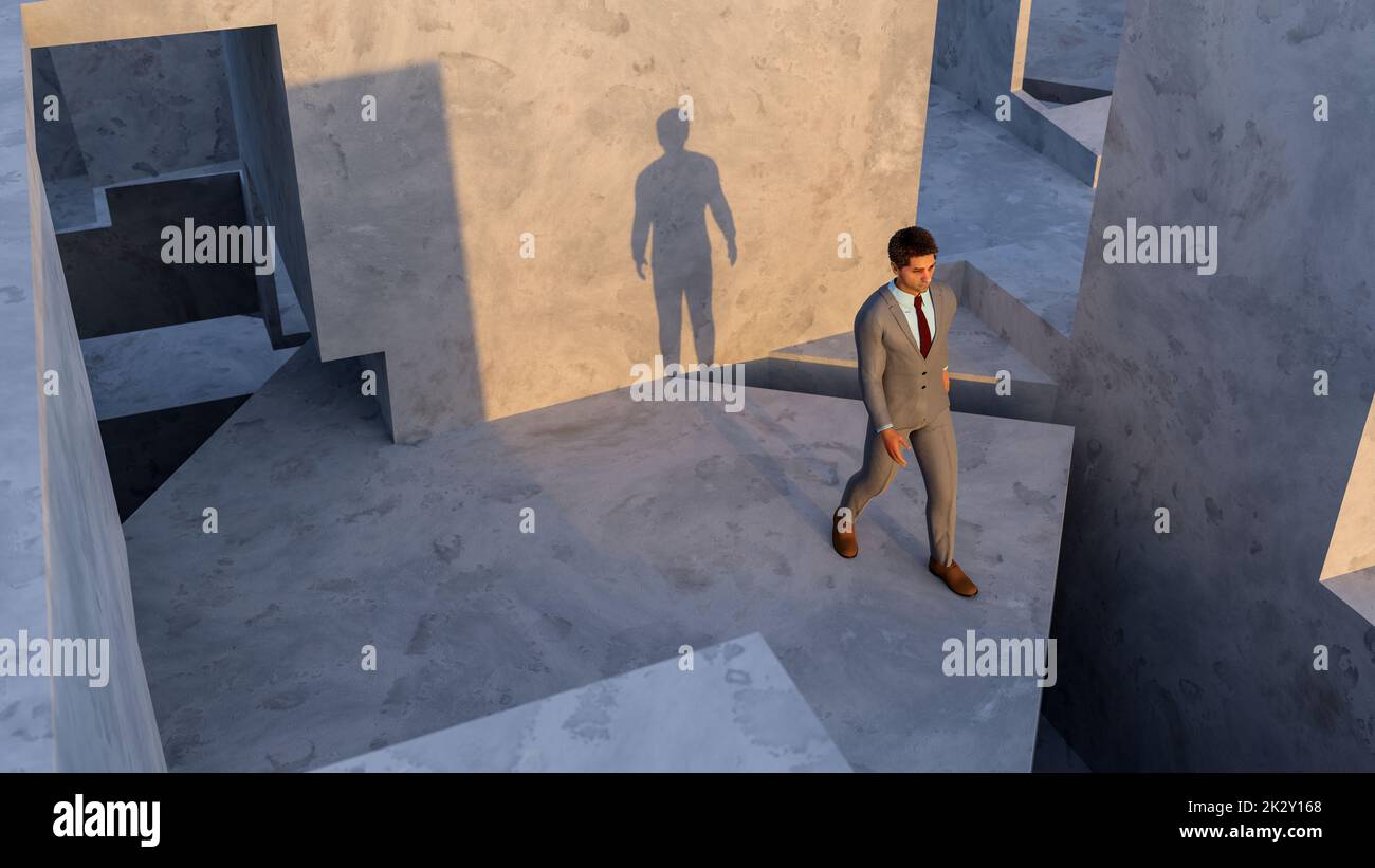 businessman playing the game in a labyrinth challenge motivation ...