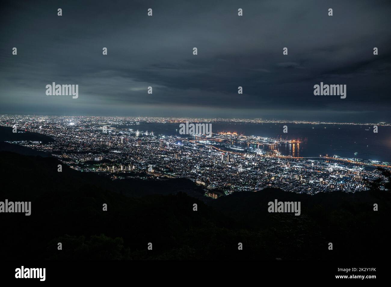 Night view of Kobe from Ichige Stock Photo - Alamy