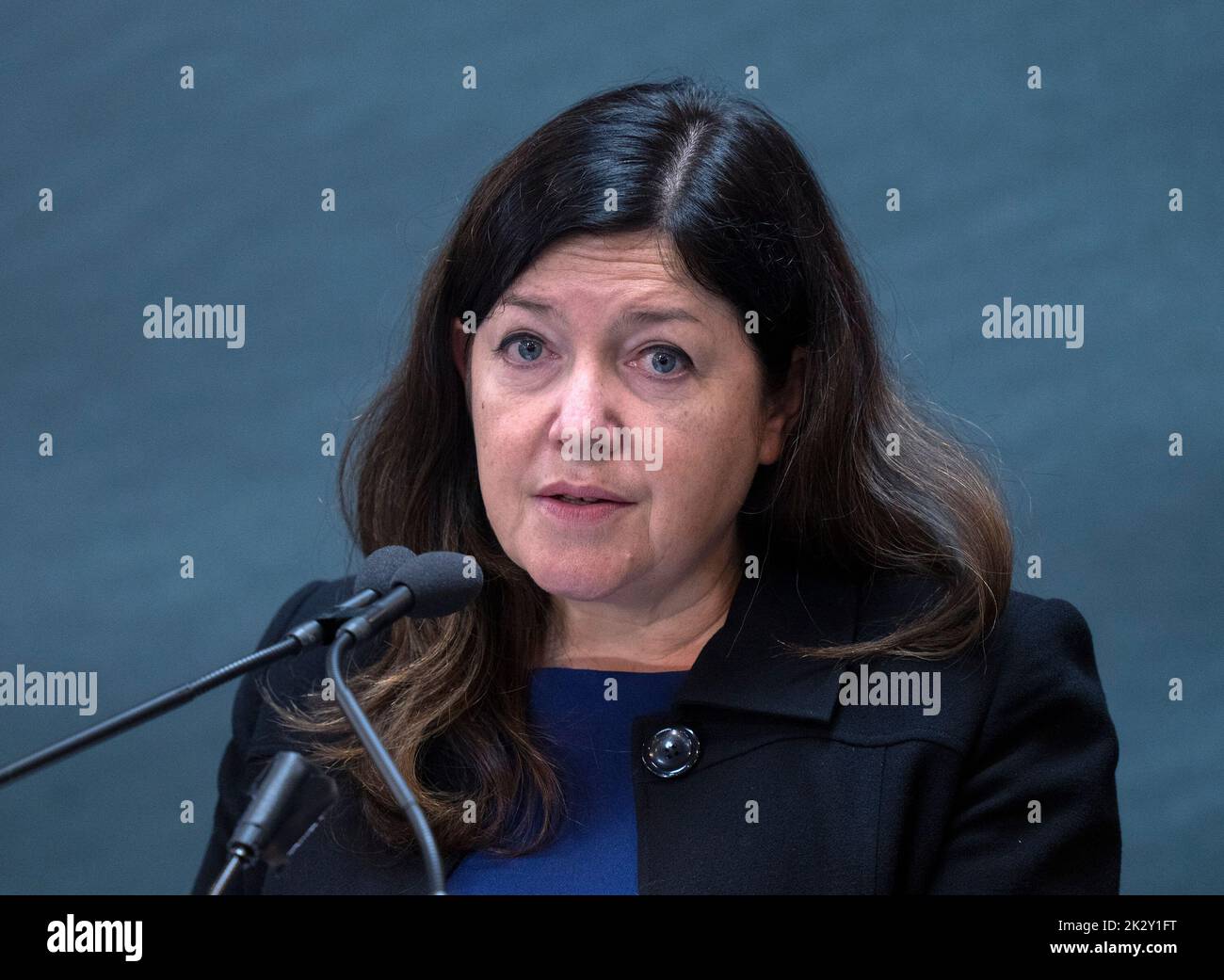 Canada. 23rd Sep, 2022. Commissioner Kim Stanton delivers remarks at ...