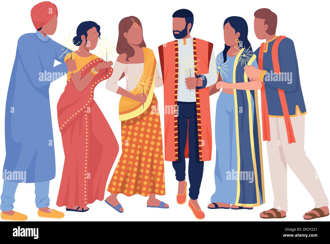 Joyful friends celebrating holiday semi flat color vector characters ...