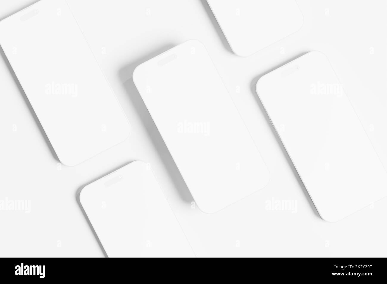 Phone 14 Pro Max Clay 3D Rendering White Blank Mockup Stock Photo - Alamy