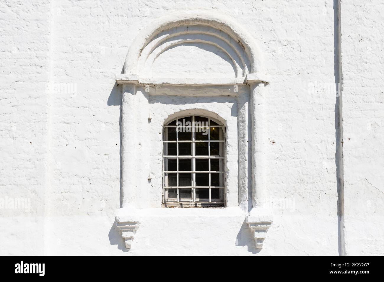 grille window in wall of ancient russian church Stock Photo - Alamy