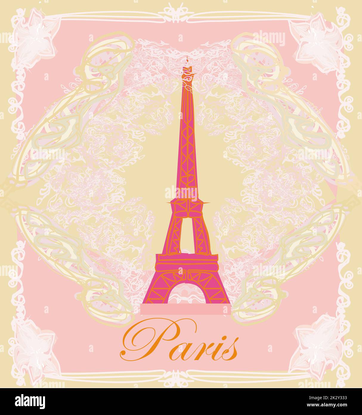 vintage retro Eiffel in Paris card Stock Photo - Alamy