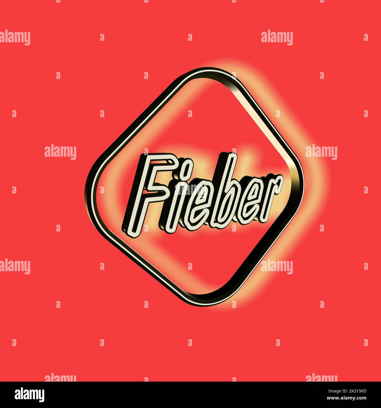 "Fieber" = "Fever" - word, lettering or text as 3D illustration, 3D ...