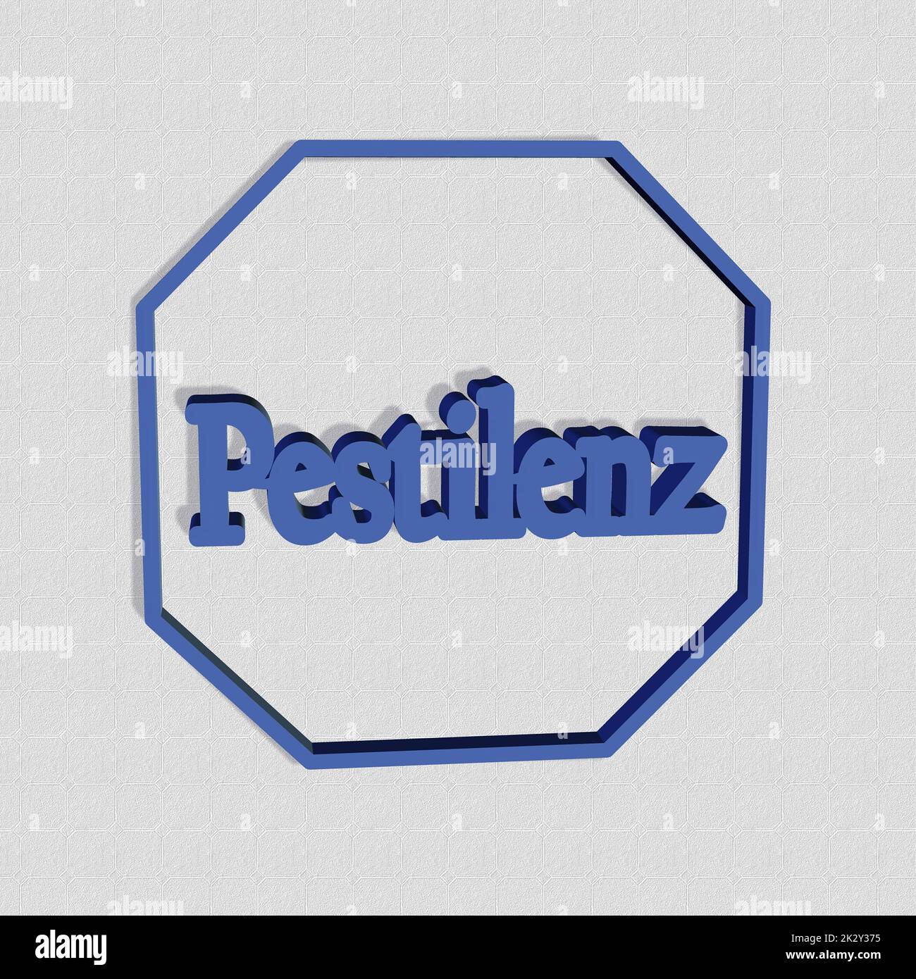 "Pestilenz" = "Pestilence" - word, lettering or text as 3D illustration ...