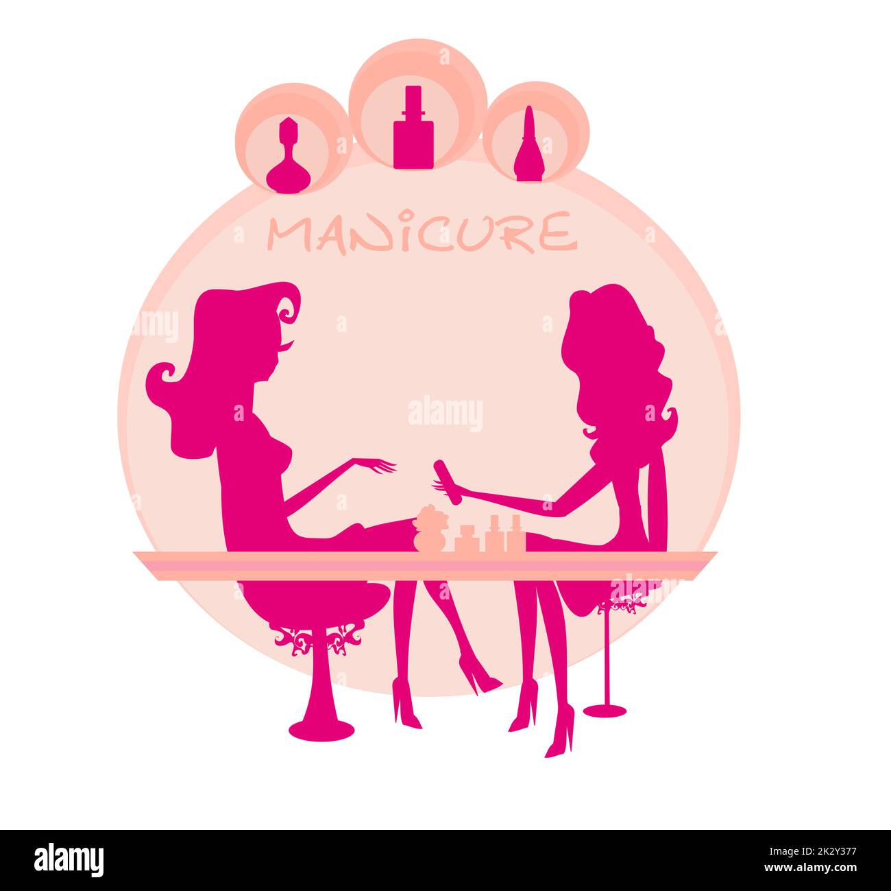 Young lady silhouette doing manicure in beauty salon Stock Photo - Alamy