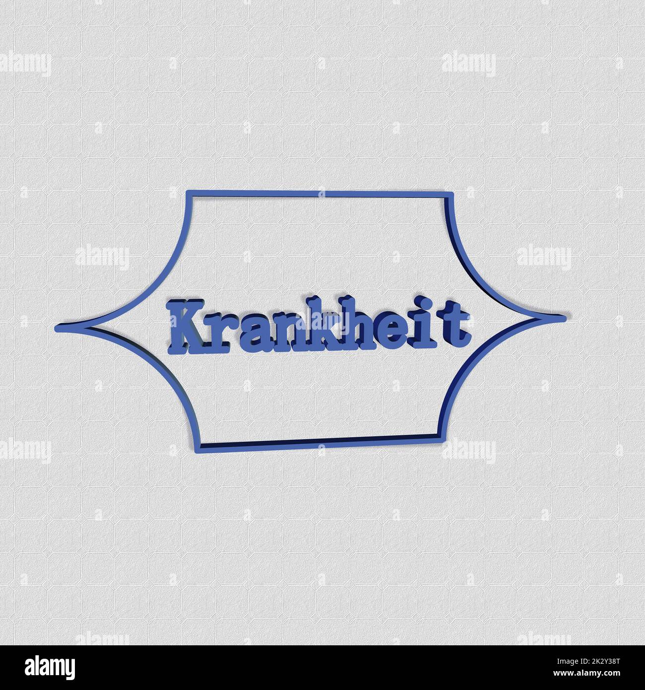 "Krankheit" = "Disease" - word, lettering or text as a 3D illustration ...