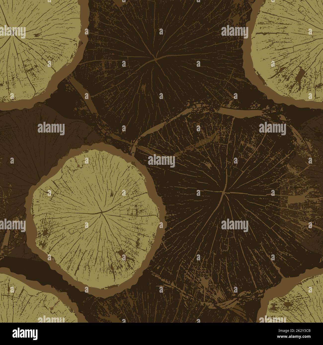 Saw cut tree seamless pattern. Vector illustration Stock Vector Image ...