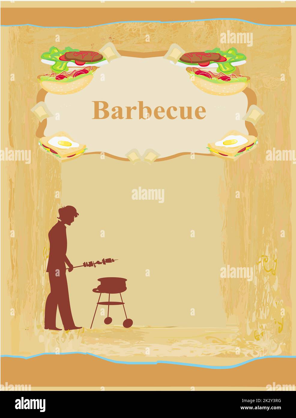 man cooking on his barbecue - Invitation Stock Photo - Alamy