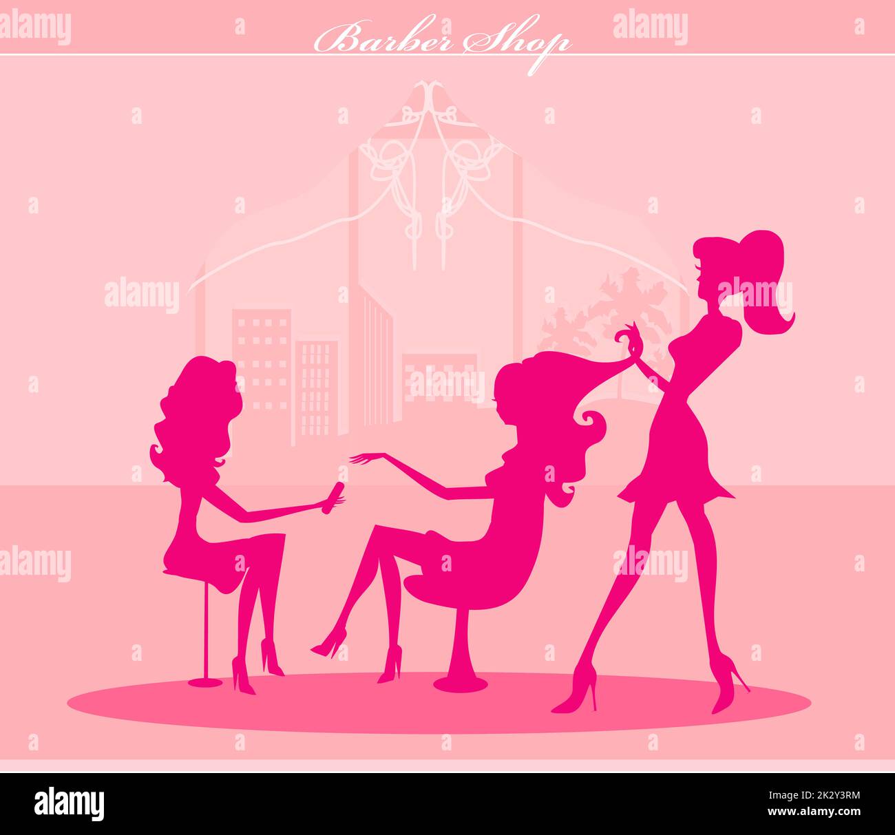 Vector illustration of the beautiful woman in beauty salon Stock Photo ...