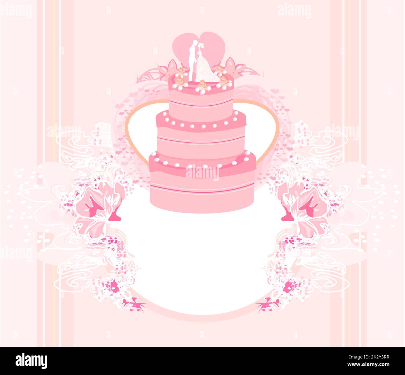 wedding cake card design Stock Photo - Alamy