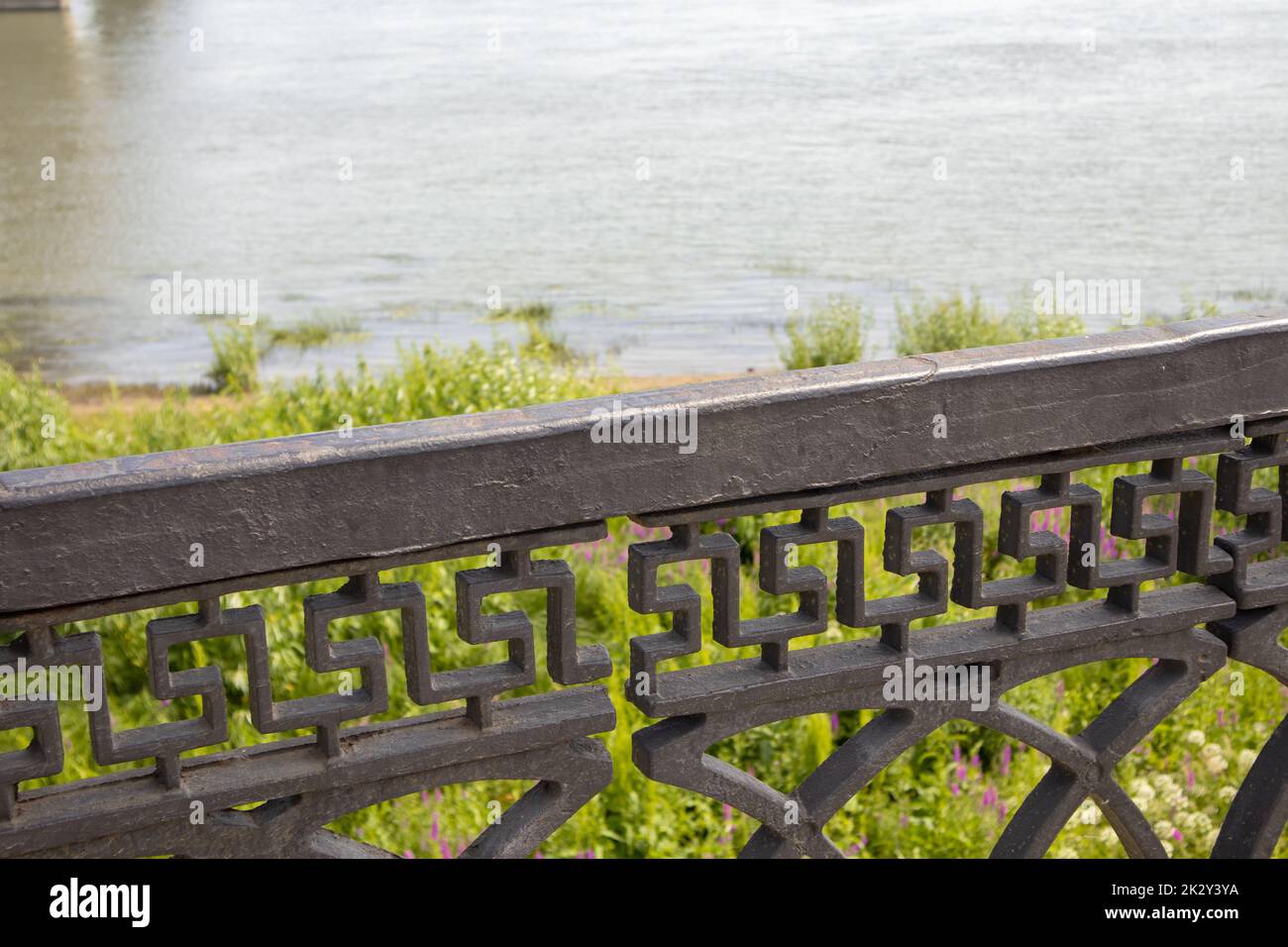 Engineering design of black cast-iron wrought-iron railings of the ...