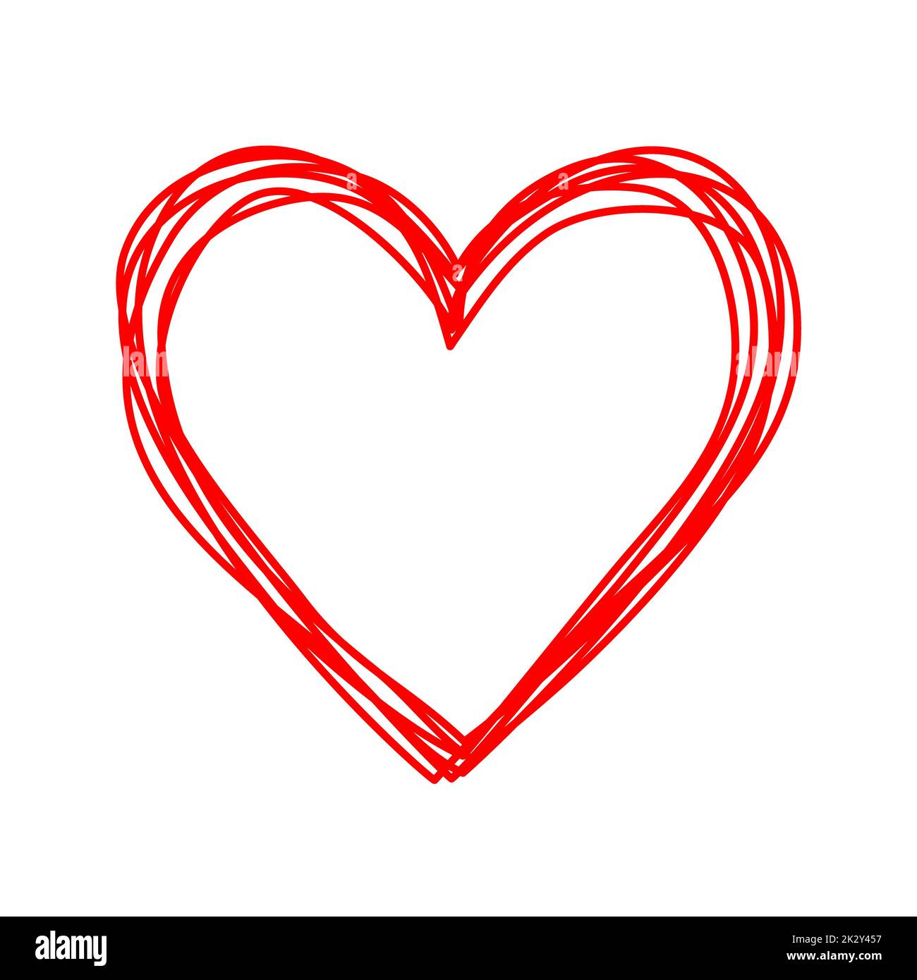 Heart shaped tangled grungy scribble isolated on white background Stock ...