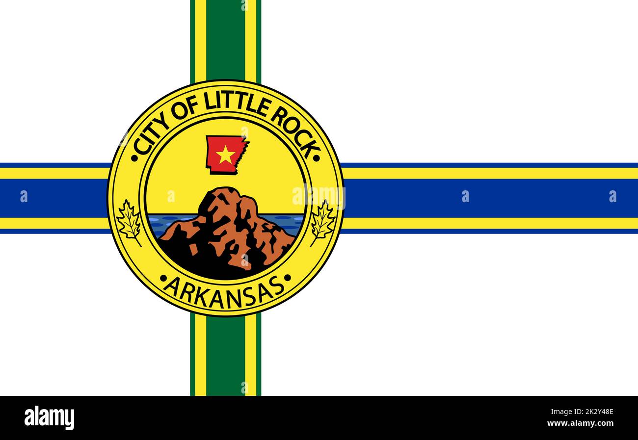 Flag Of Little Rock City Arkansas Stock Photo - Alamy