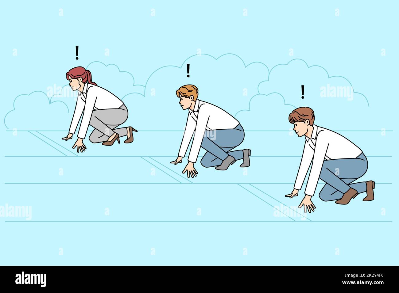 Ready to start cartoon hi-res stock photography and images - Alamy