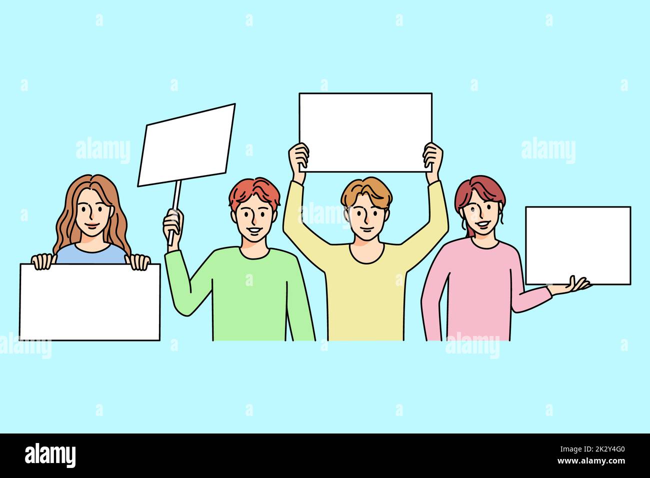 Children with placards on demonstration Stock Photo - Alamy