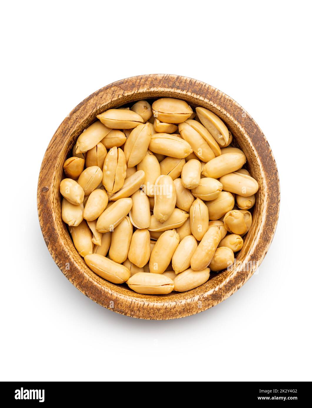 Roasted peeled peanuts in bowl isolated on white background Stock Photo ...