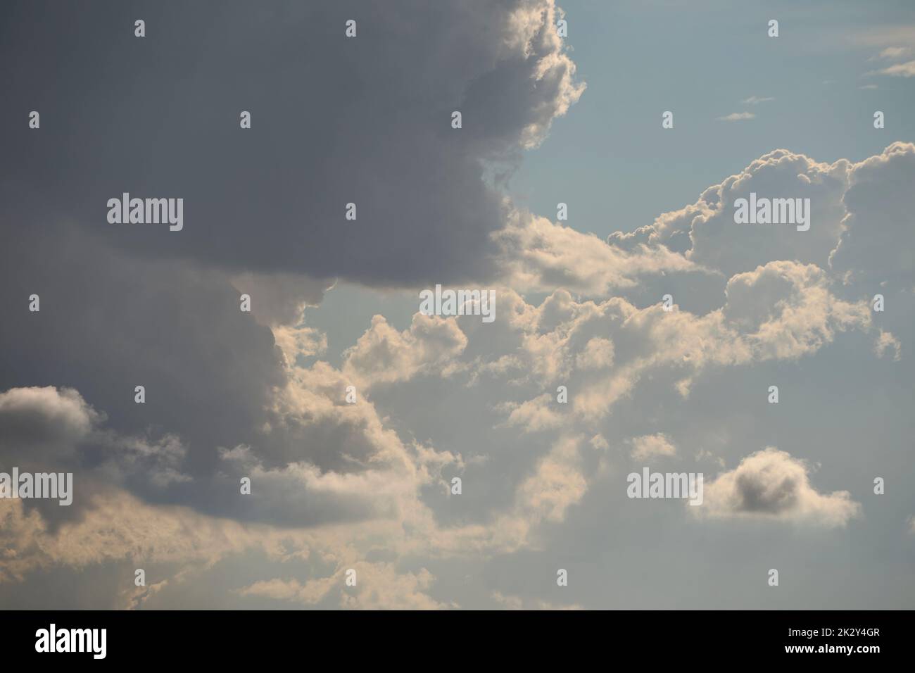 Blue sky full of white clouds, storm day Stock Photo - Alamy