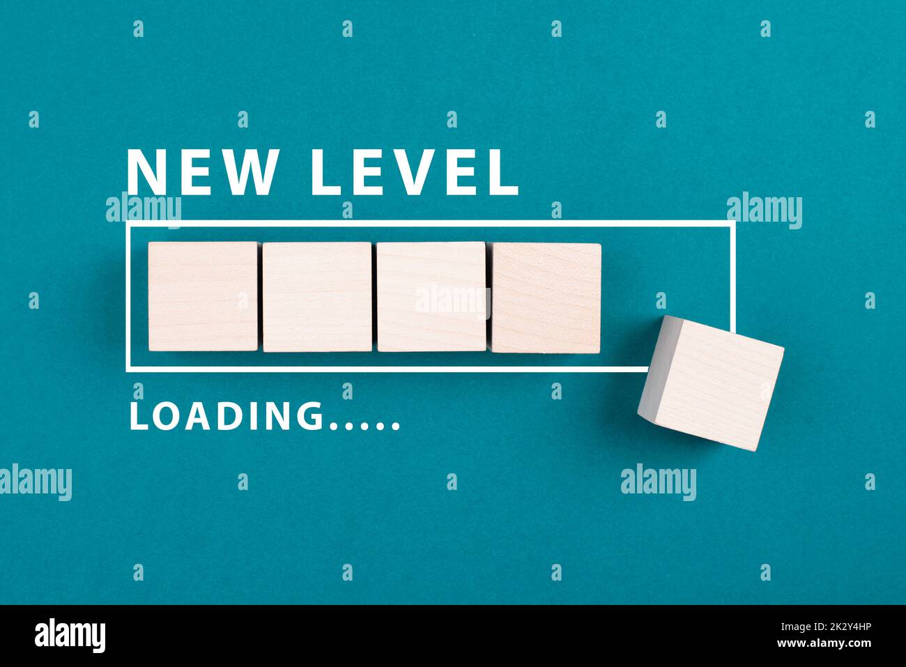 Loading bar with the words new level, education and business concept ...