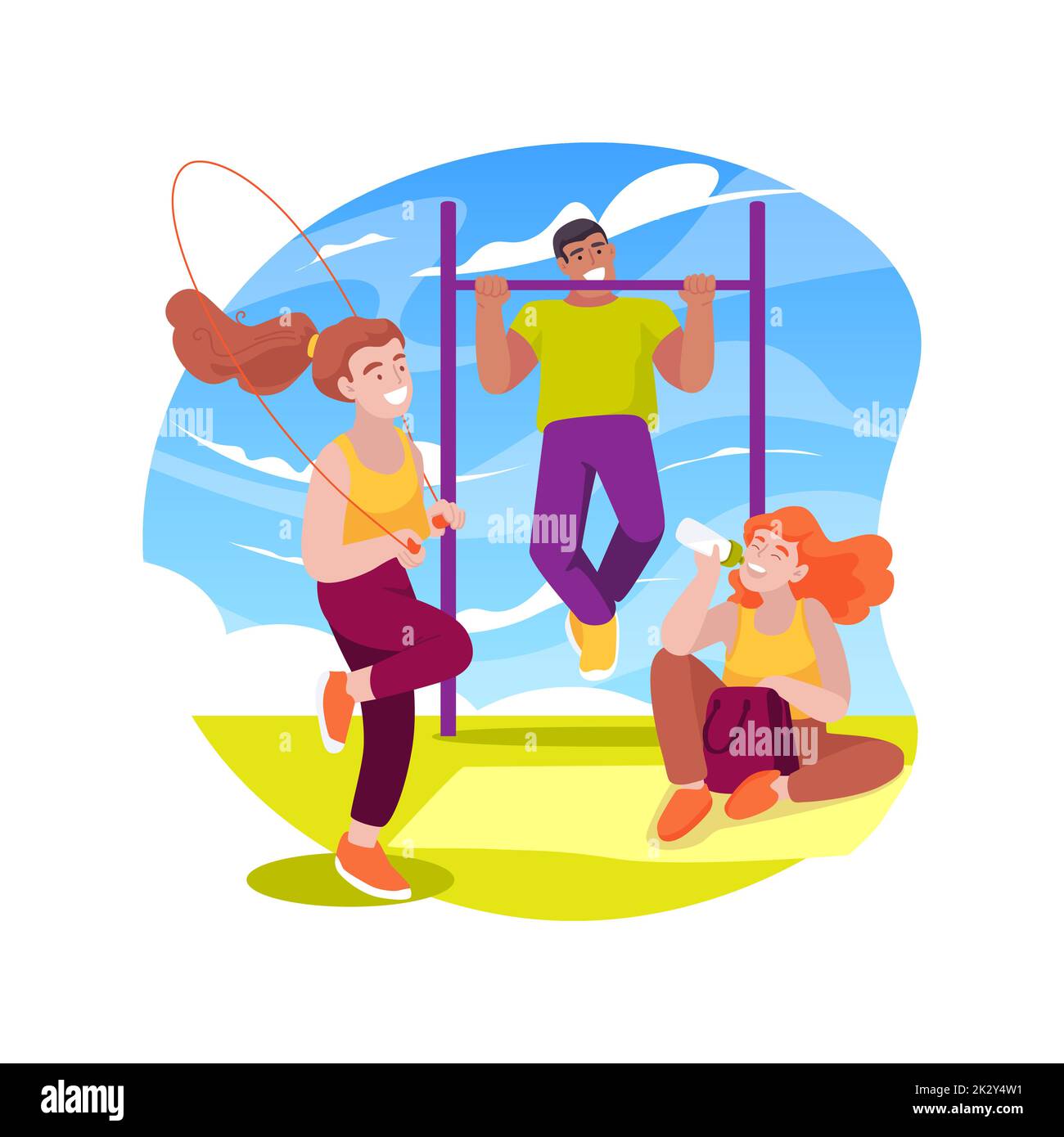 Outdoor workout isolated cartoon vector illustration Stock Vector Image ...