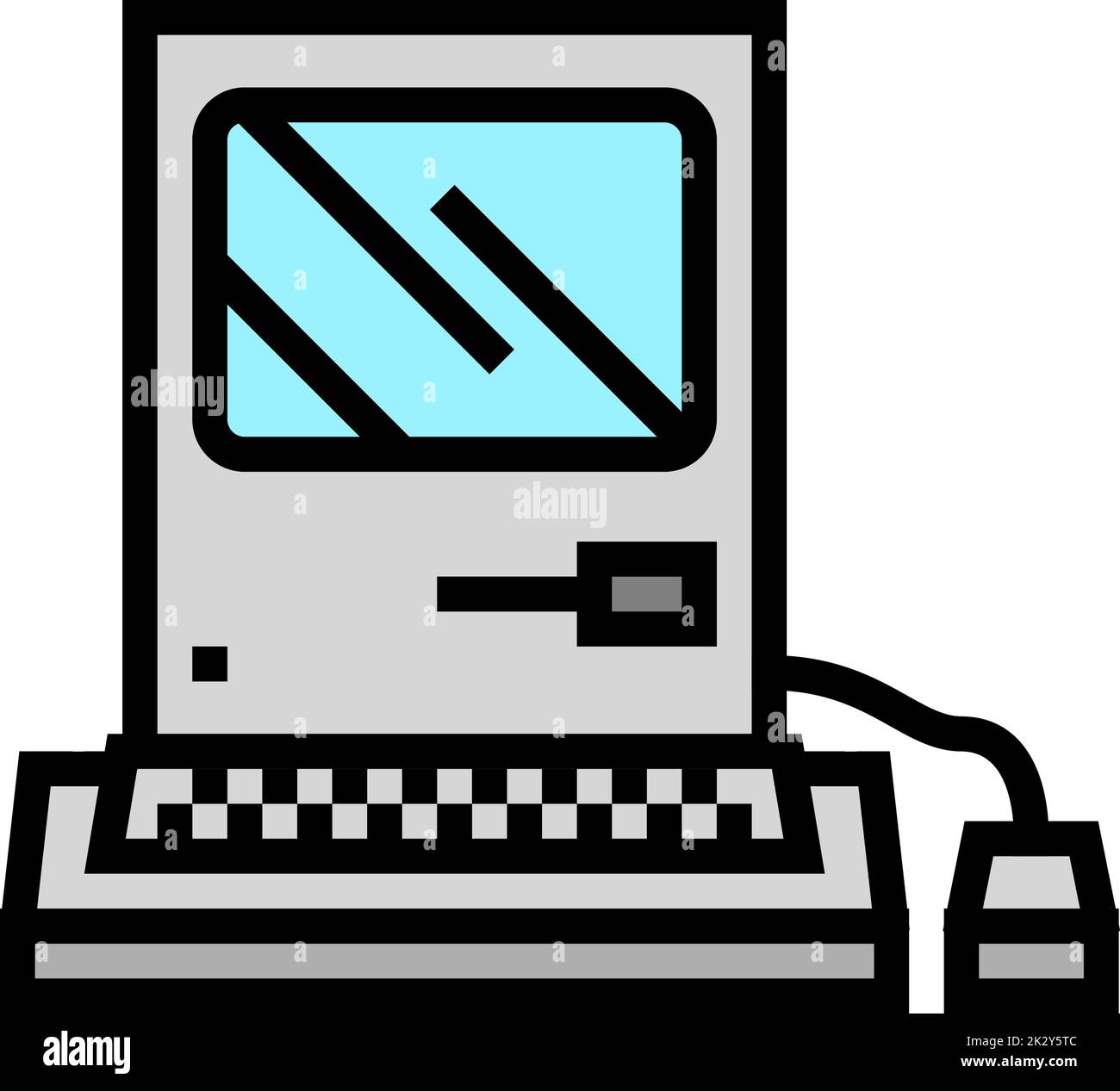 computer pc retro gadget color icon vector illustration Stock Vector ...