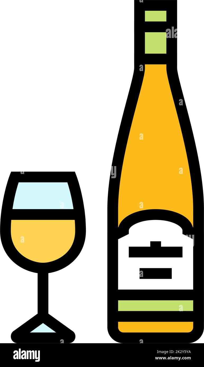 rieslin white wine color icon vector illustration Stock Vector Image ...