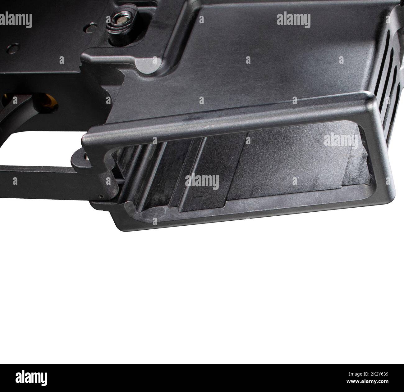 Assault rifle magazine well empty isolated on a white background Stock ...