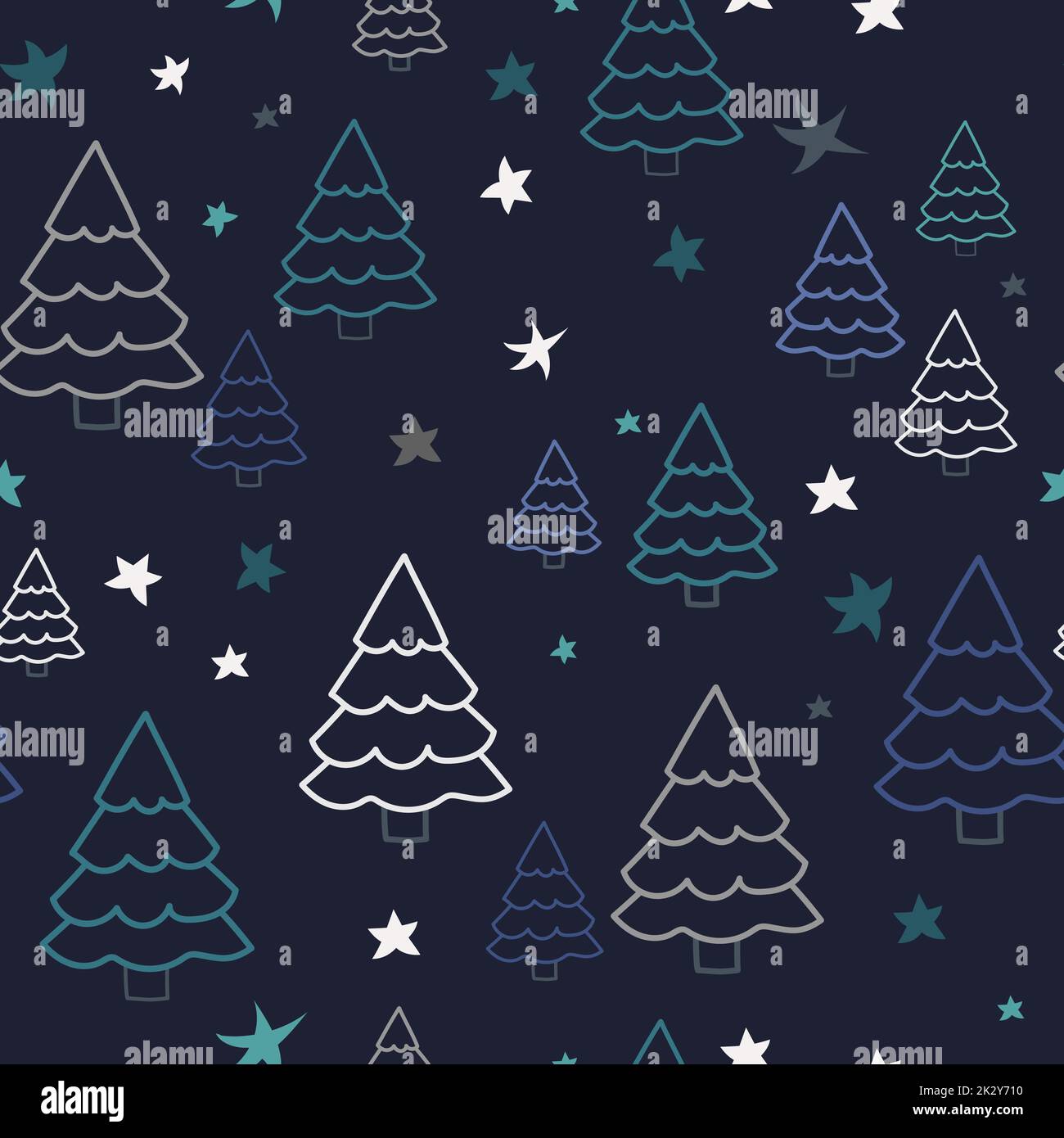 Winter forest, seamless Scandinavian pattern. Dark texture with a ...