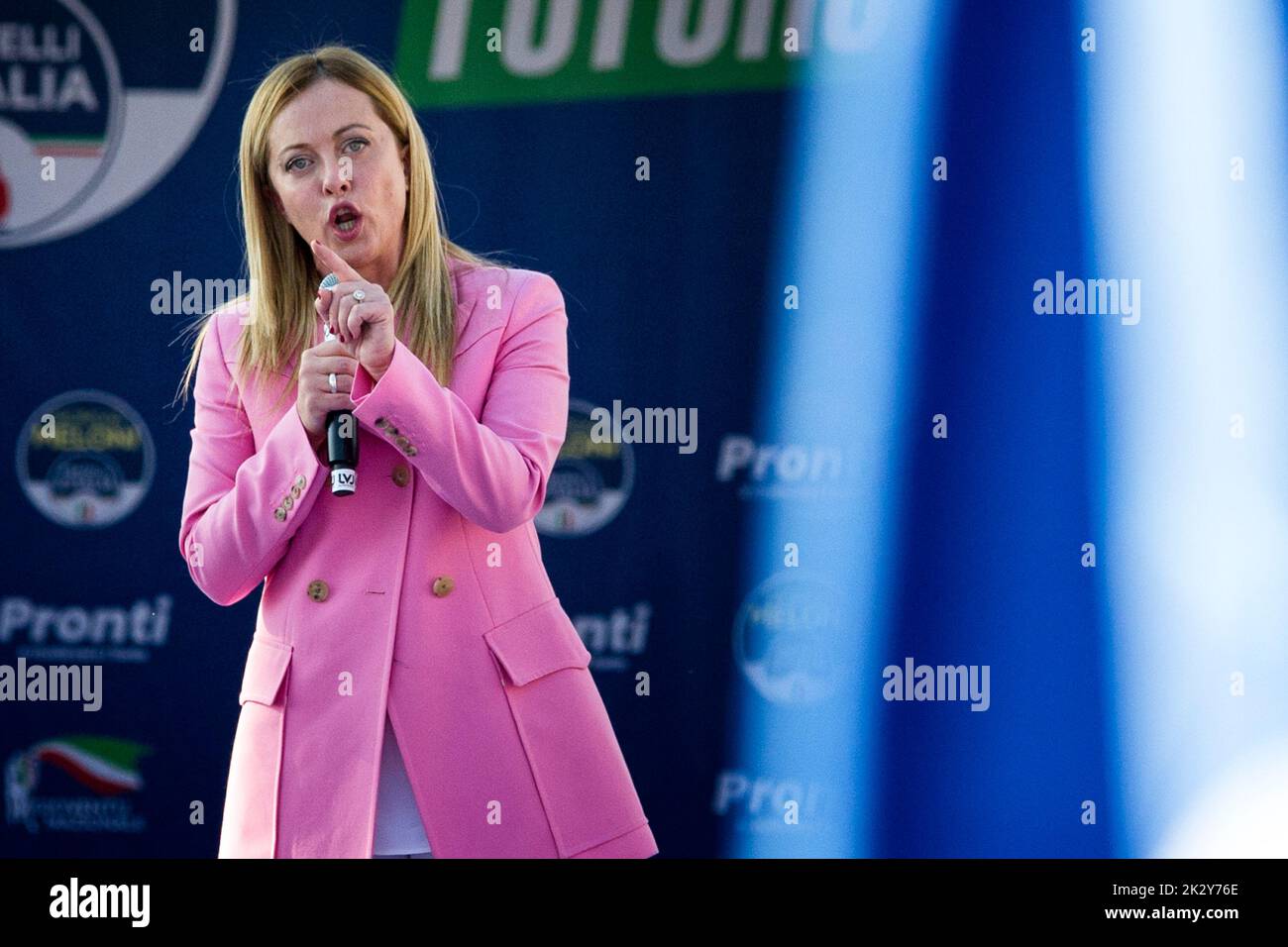 Giorgia Meloni deputy of the Italian republic, during a meeting with ...