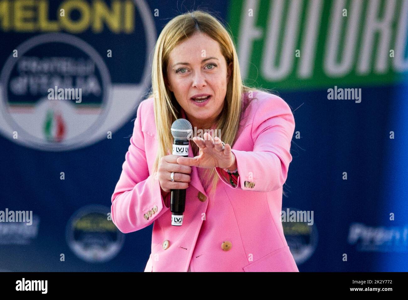 Giorgia Meloni deputy of the Italian republic, during a meeting with ...