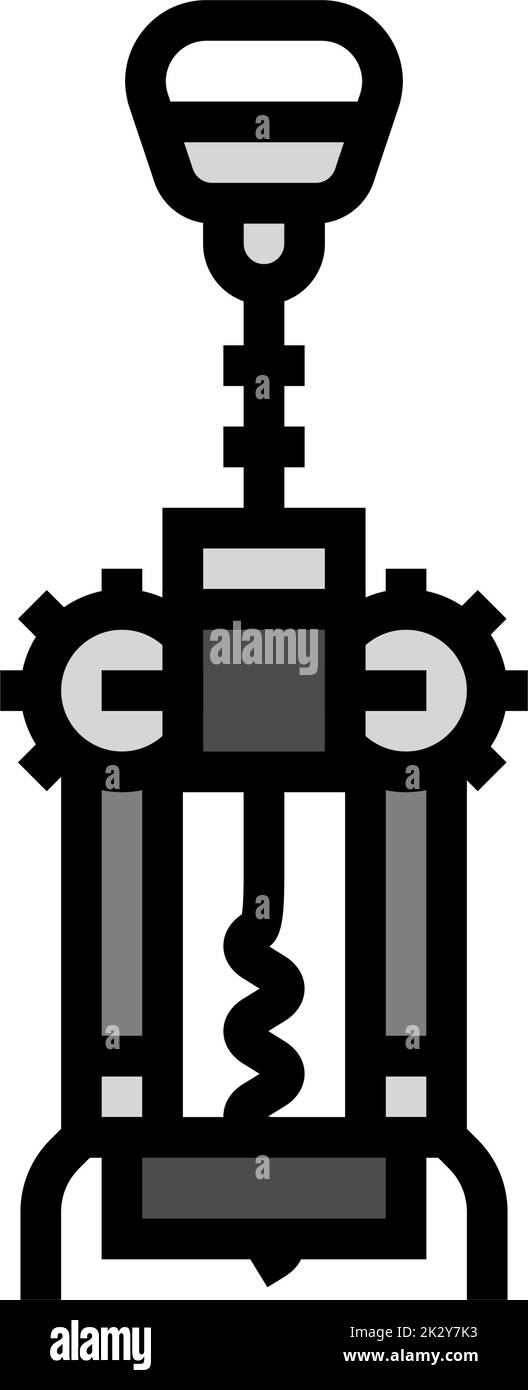 corkscrew hand wine color icon vector illustration Stock Vector Image ...