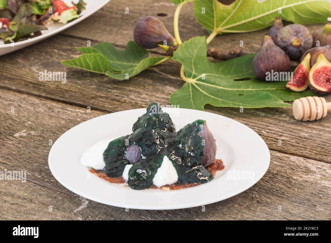 figs soaked in honey, Ecuadorian traditional dessert Stock Photo - Alamy