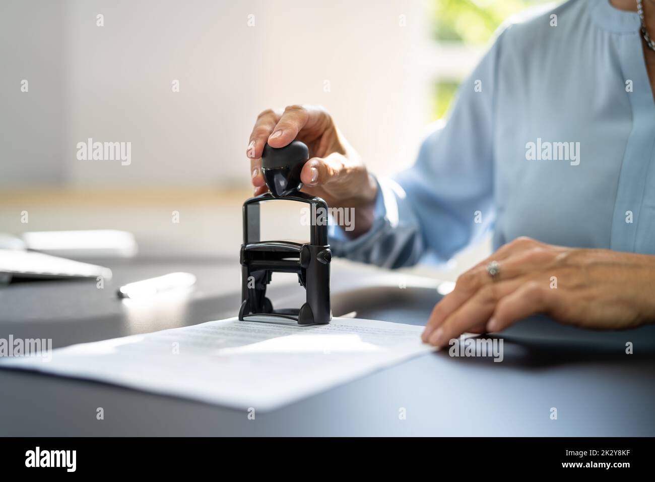 Public Notary Contract Document Stamp And Permit Approve Stock Photo ...