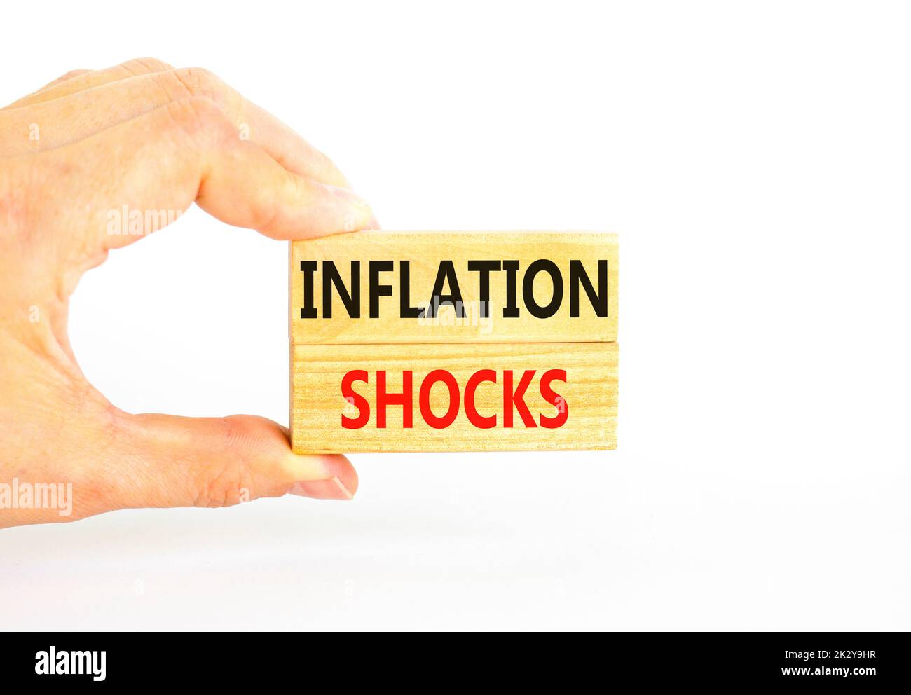 Inflation shocks symbol. Concept words Inflation shocks on wooden ...