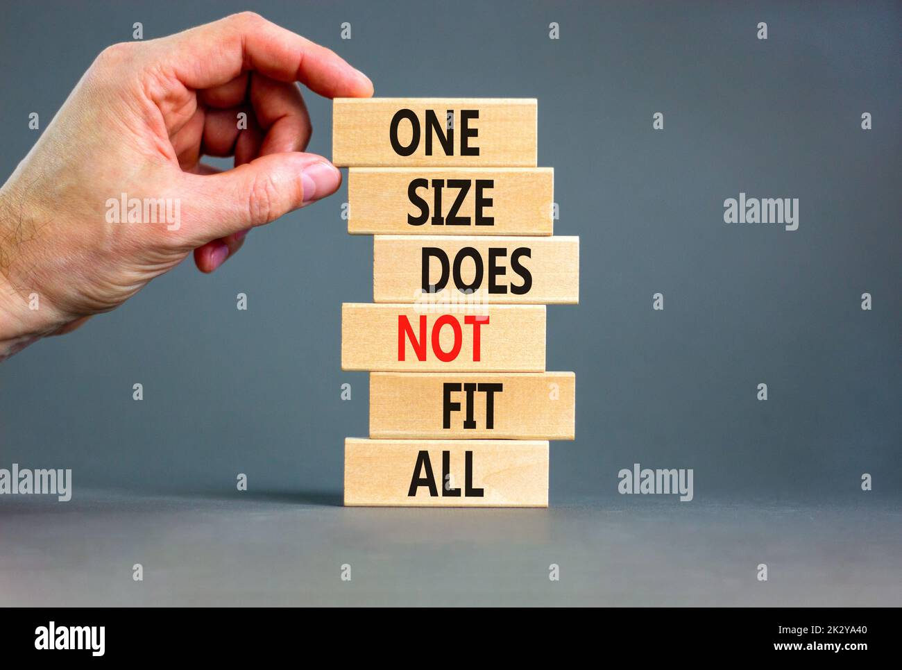 One Size Does Not Fit All Symbol Concept Words One Size Does Not Fit All On Wooden Blocks