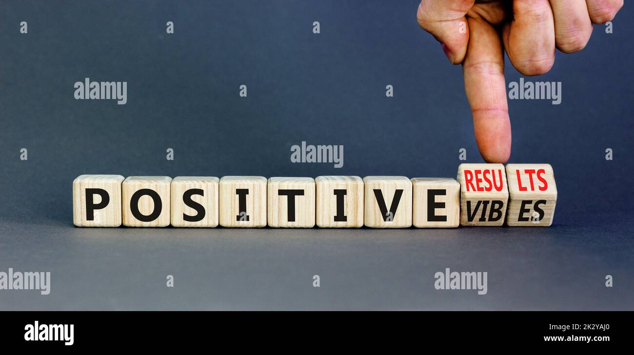 Positive vibes results symbol. Concept words Positive vibes or Positive ...