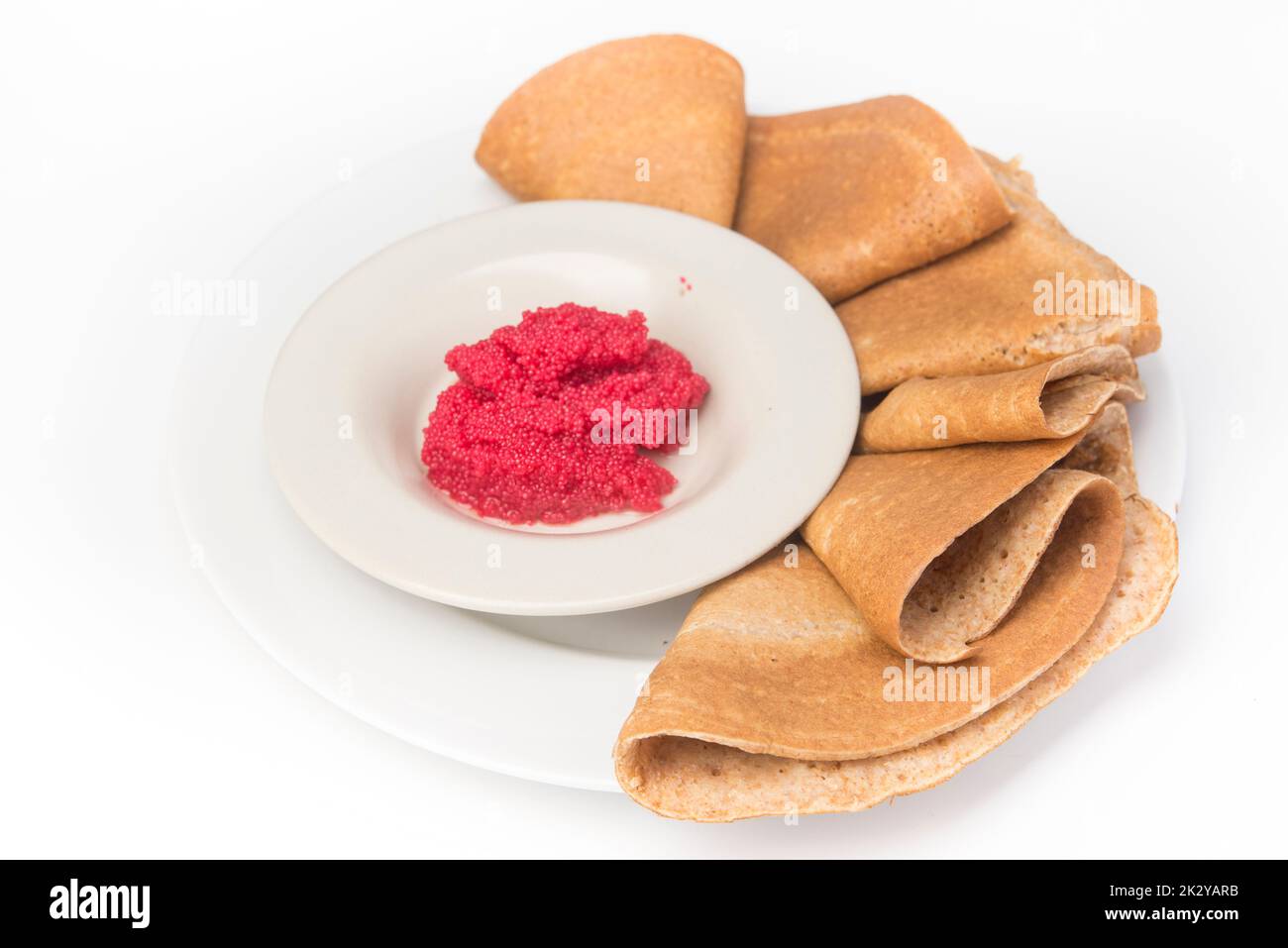 Blinis (crepes with red caviar typical of the Russian carnival Stock ...