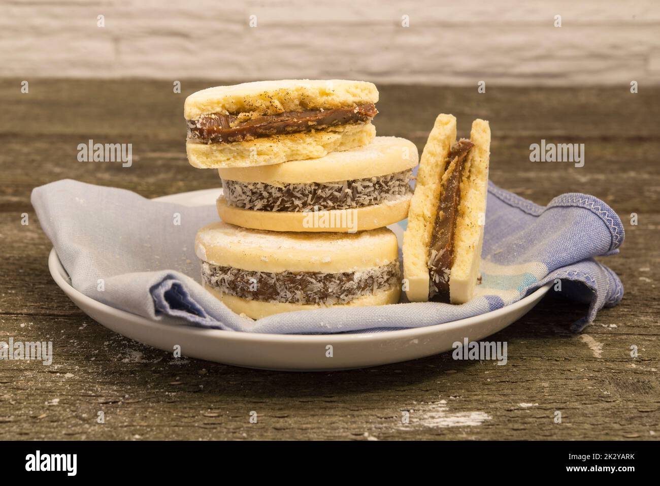 Alfajores traditional argentina sweet cookies Stock Photo - Alamy