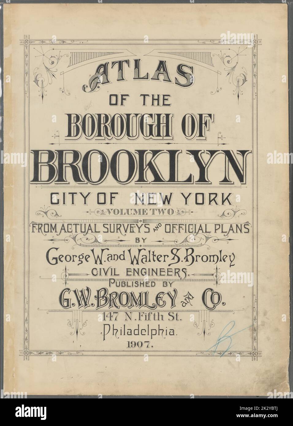 Bromley, George Washington. Cartographic, Title pages. 1907. Lionel ...