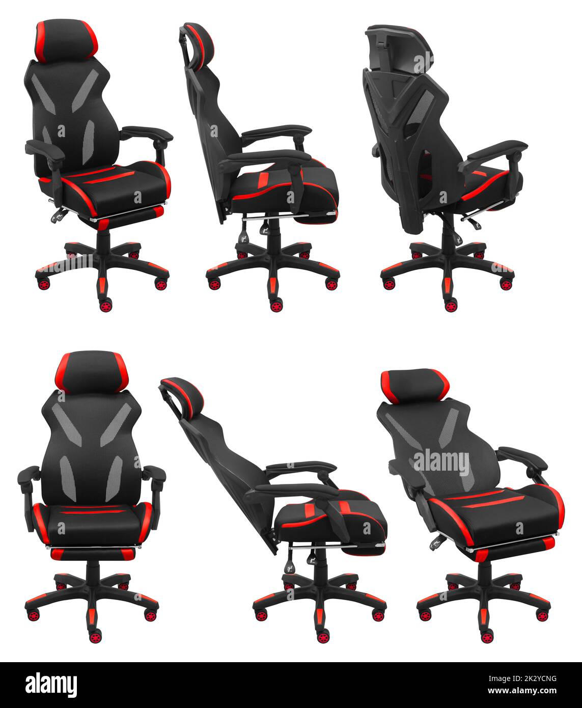 Gaming computer chair with adjustment. Isolated on a white background ...